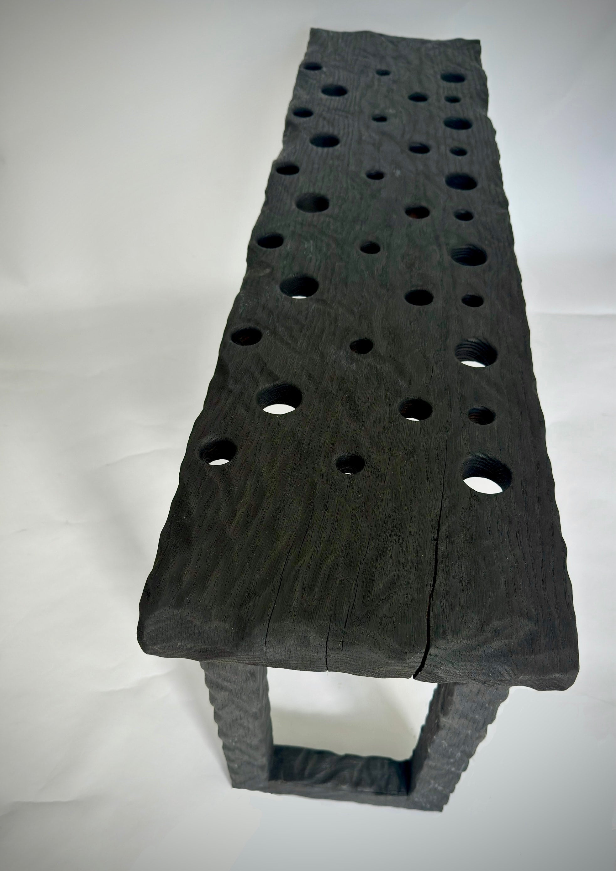 Hollow Harmony Yakisugi Sculpted Bench | K. Jaunté Studio