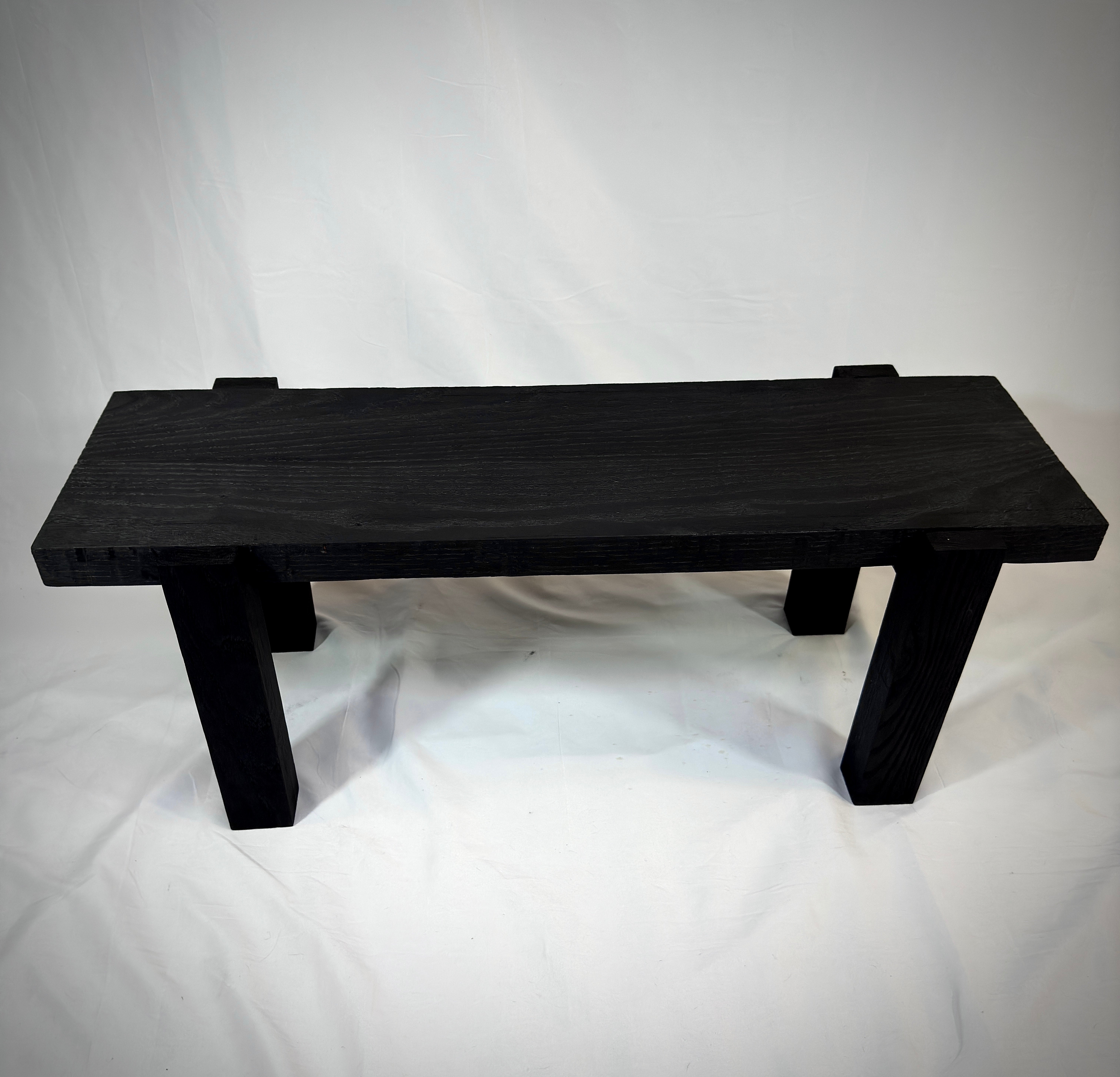 Modern Yakisugi Oak Bench | Shou Sugi Ban Wood Bench | K. Jaunté Studio