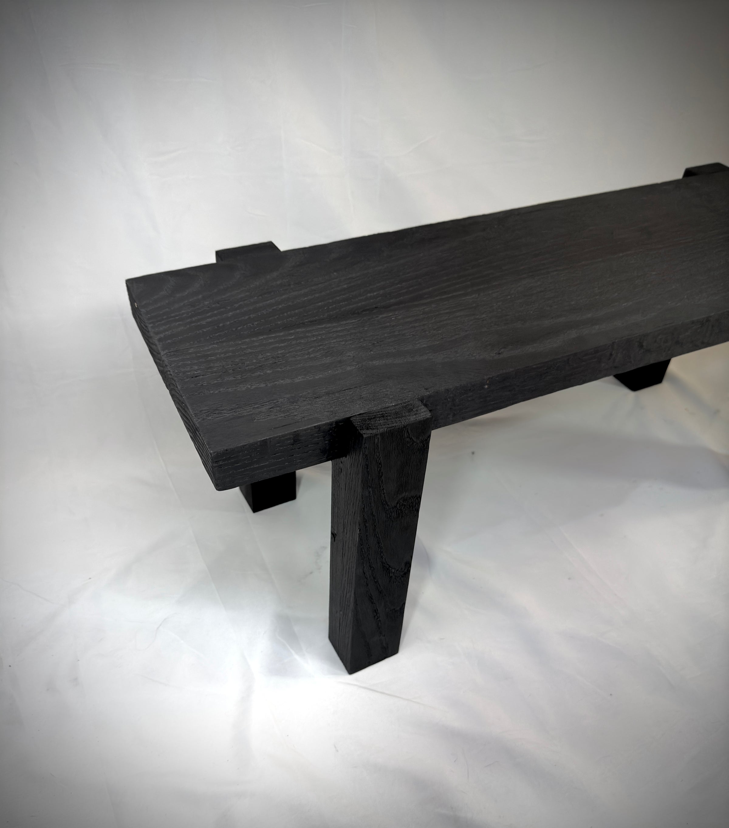 Modern Yakisugi Oak Bench | Shou Sugi Ban Wood Bench | K. Jaunté Studio