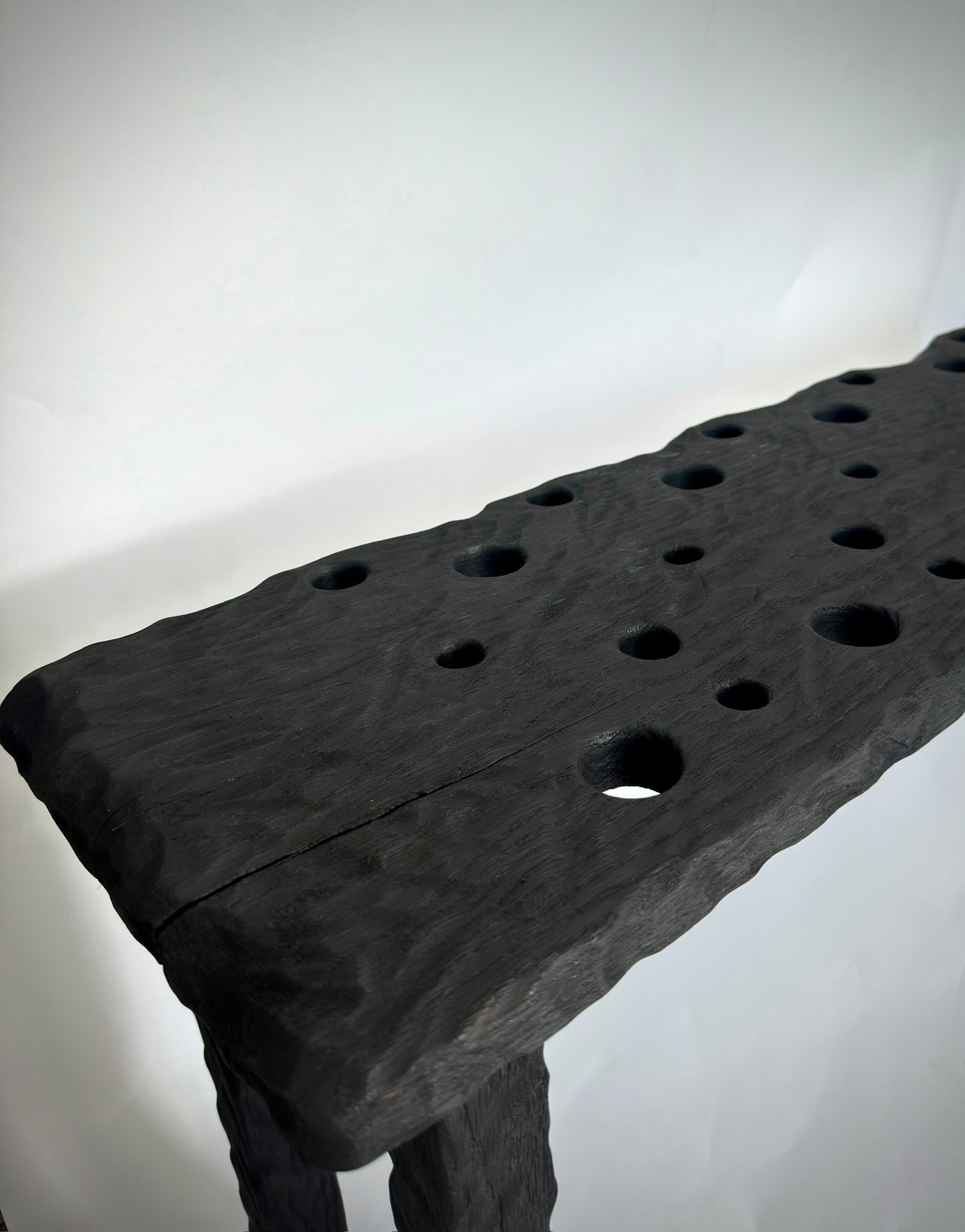 Hollow Harmony Yakisugi Sculpted Bench | Wabi Sabi | K. Jaunté Studio