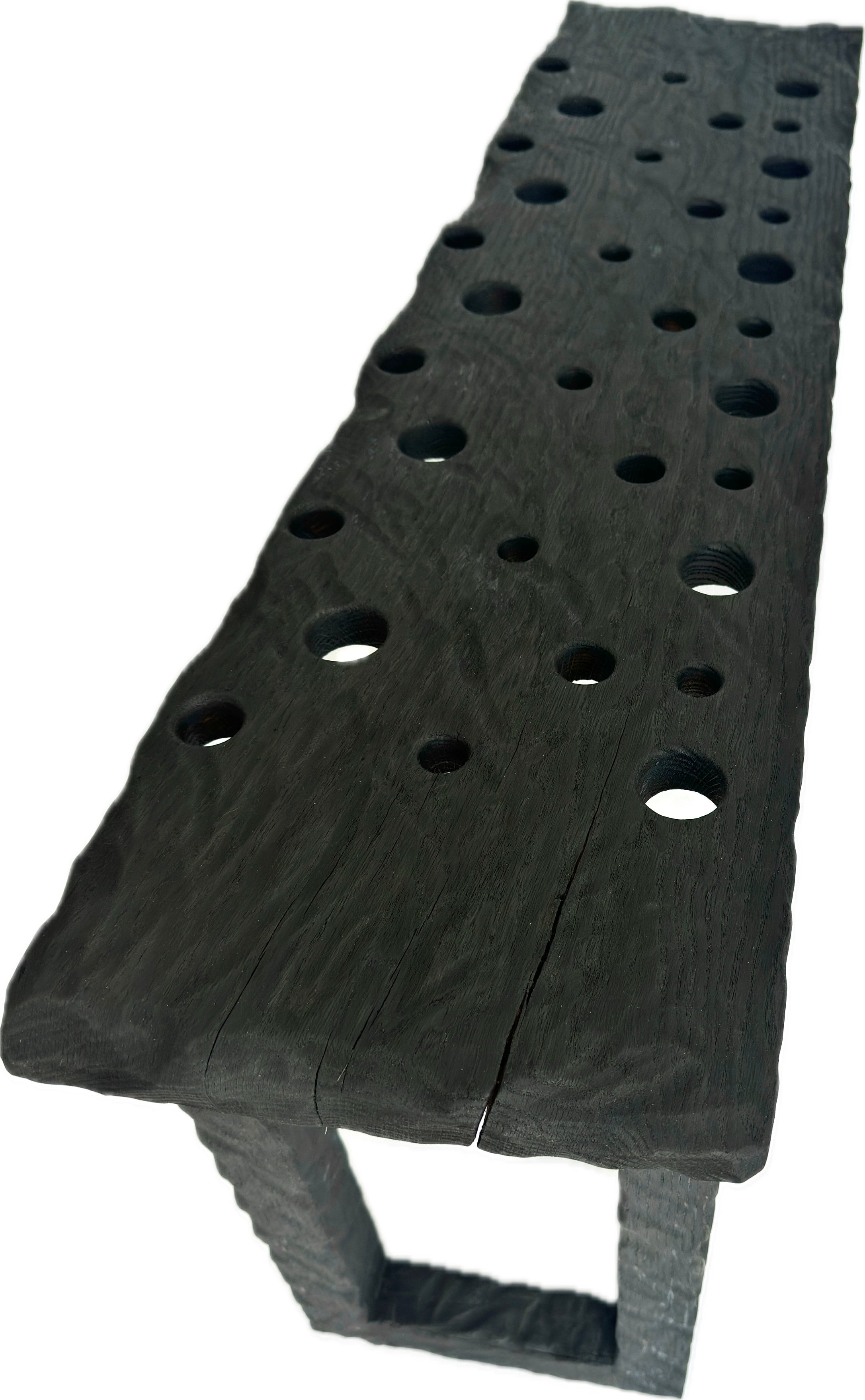 Hollow Harmony Yakisugi Sculpted Bench | Wabi Sabi | K. Jaunté Studio