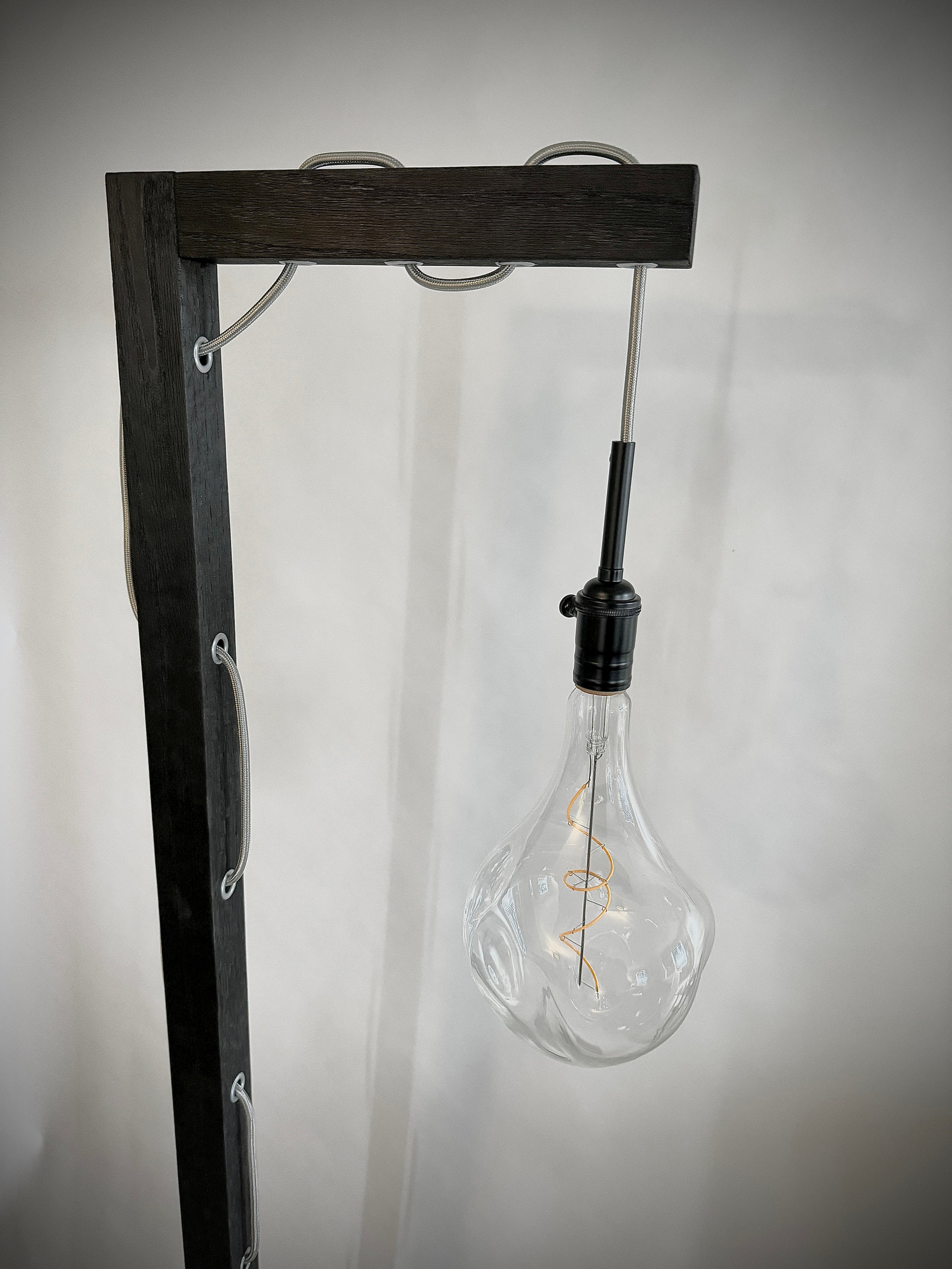 Luxury Yakisugi Silver Laced Floor Lamp | Shou Sugi Ban Brutalist Lamp ...